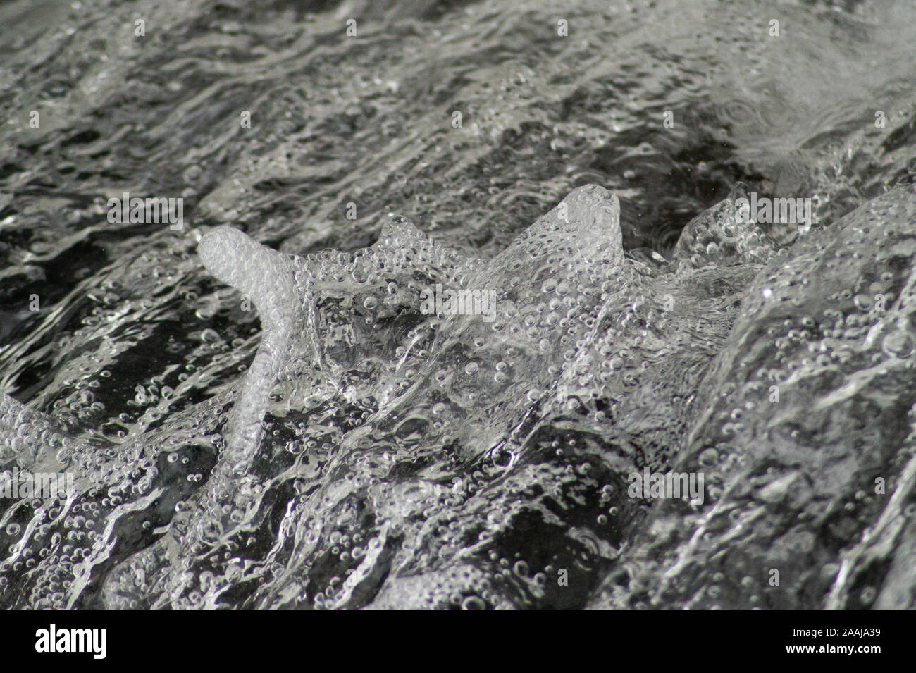 Water Cascading over Weir Steps on canal slipway showing blur blurred ...