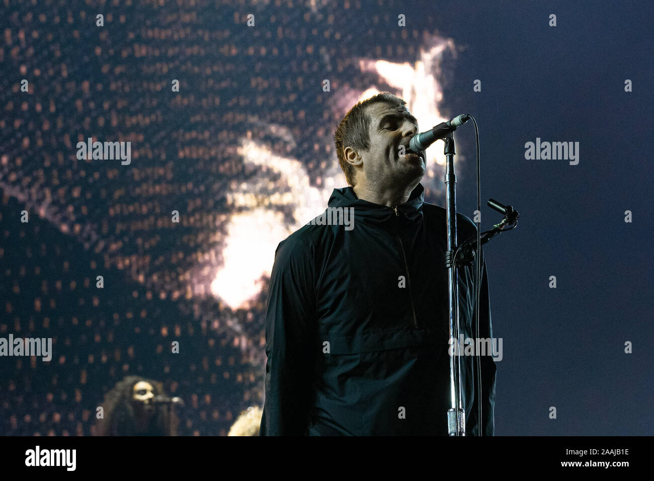 November 21, 2019: Former Oasis frontman Liam Gallagher performing live ...