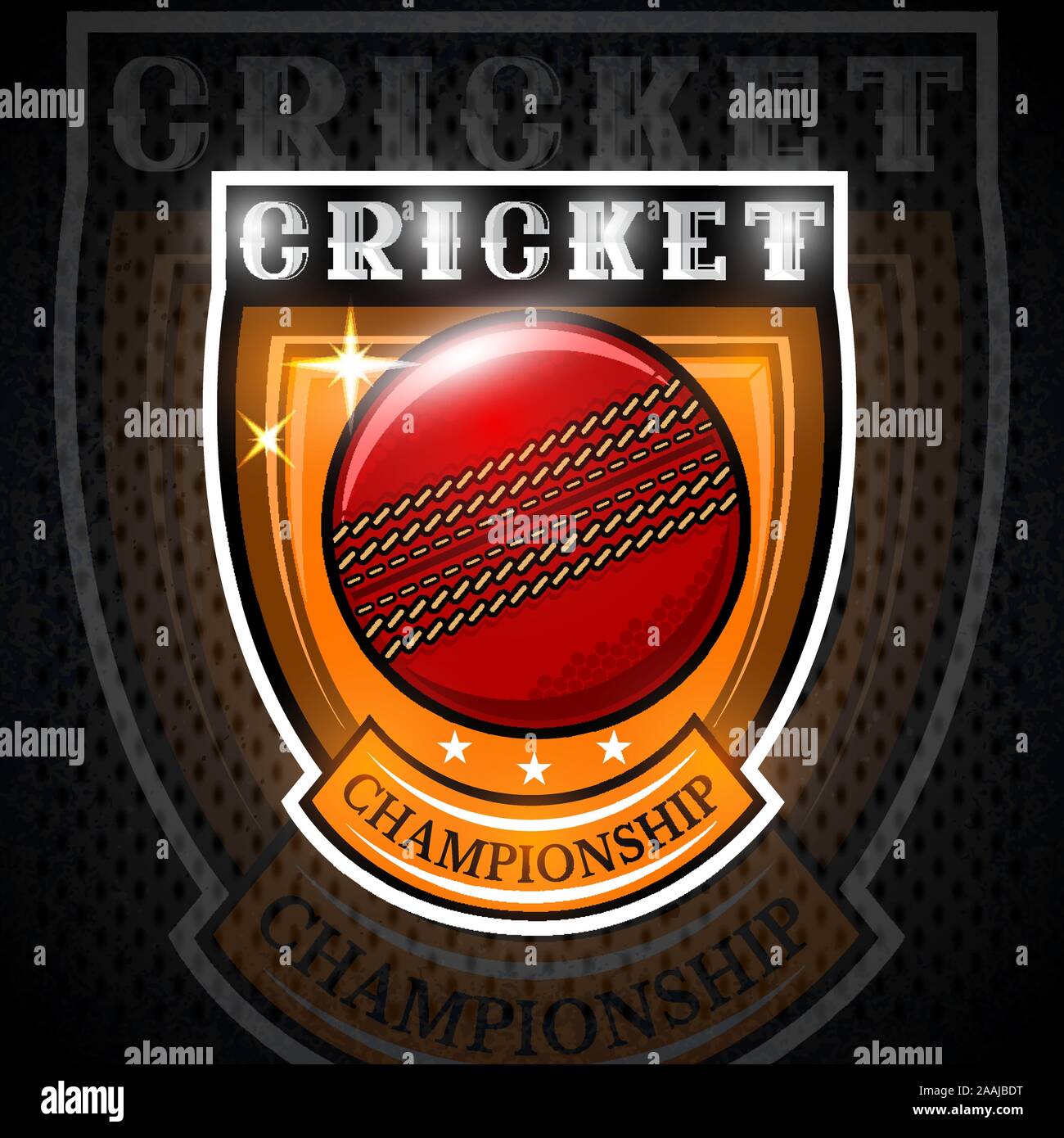 Cricket shield badge Stock Vector Images - Alamy