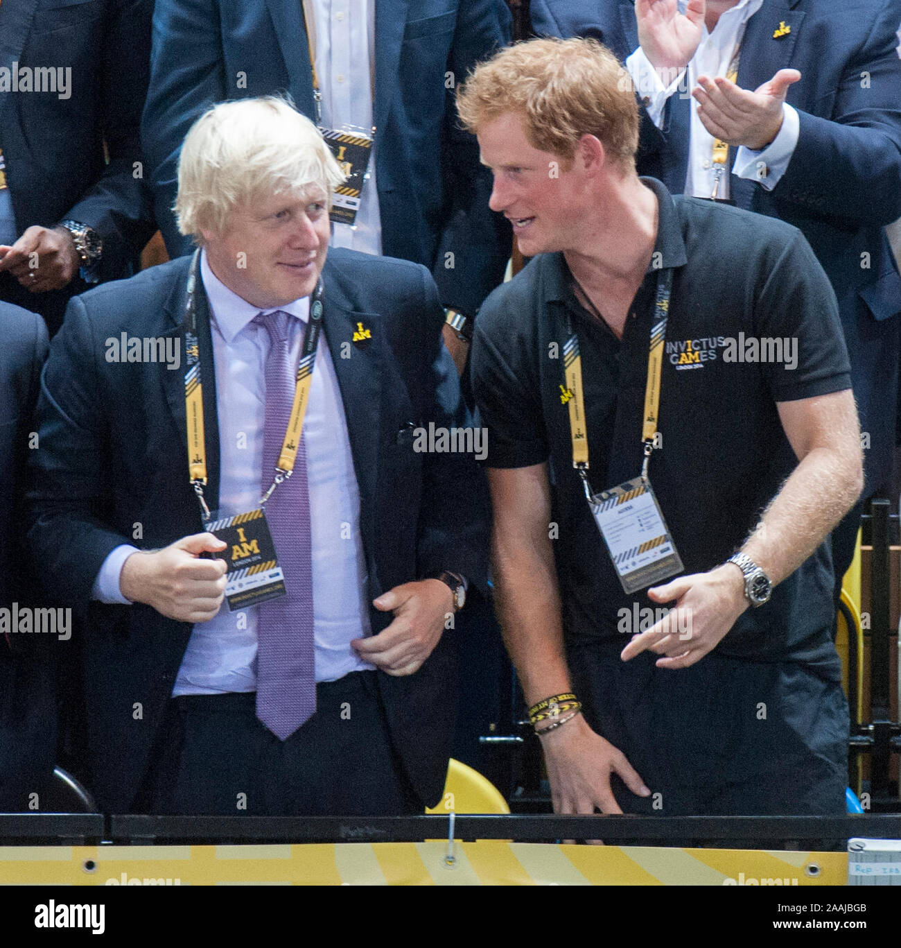 Prince Harry and Boris Johnson watching the wheelchair Rugby in the ...