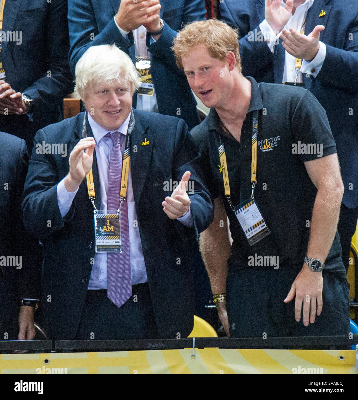 Prince Harry and Boris Johnson watching the wheelchair Rugby in the ...