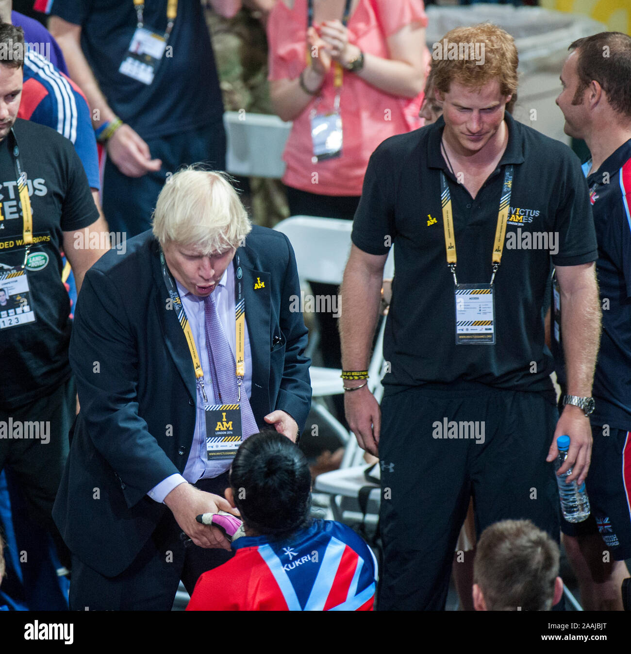 Prince Harry and Boris Johnson watching the wheelchair Rugby in the ...