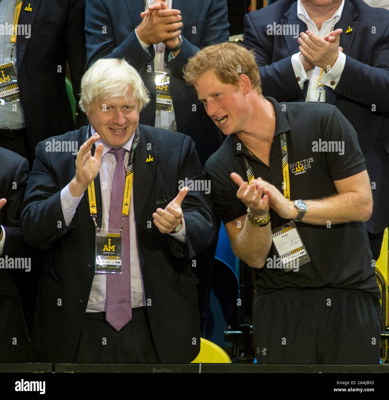 Prince Harry and Boris Johnson watching the wheelchair Rugby in the ...