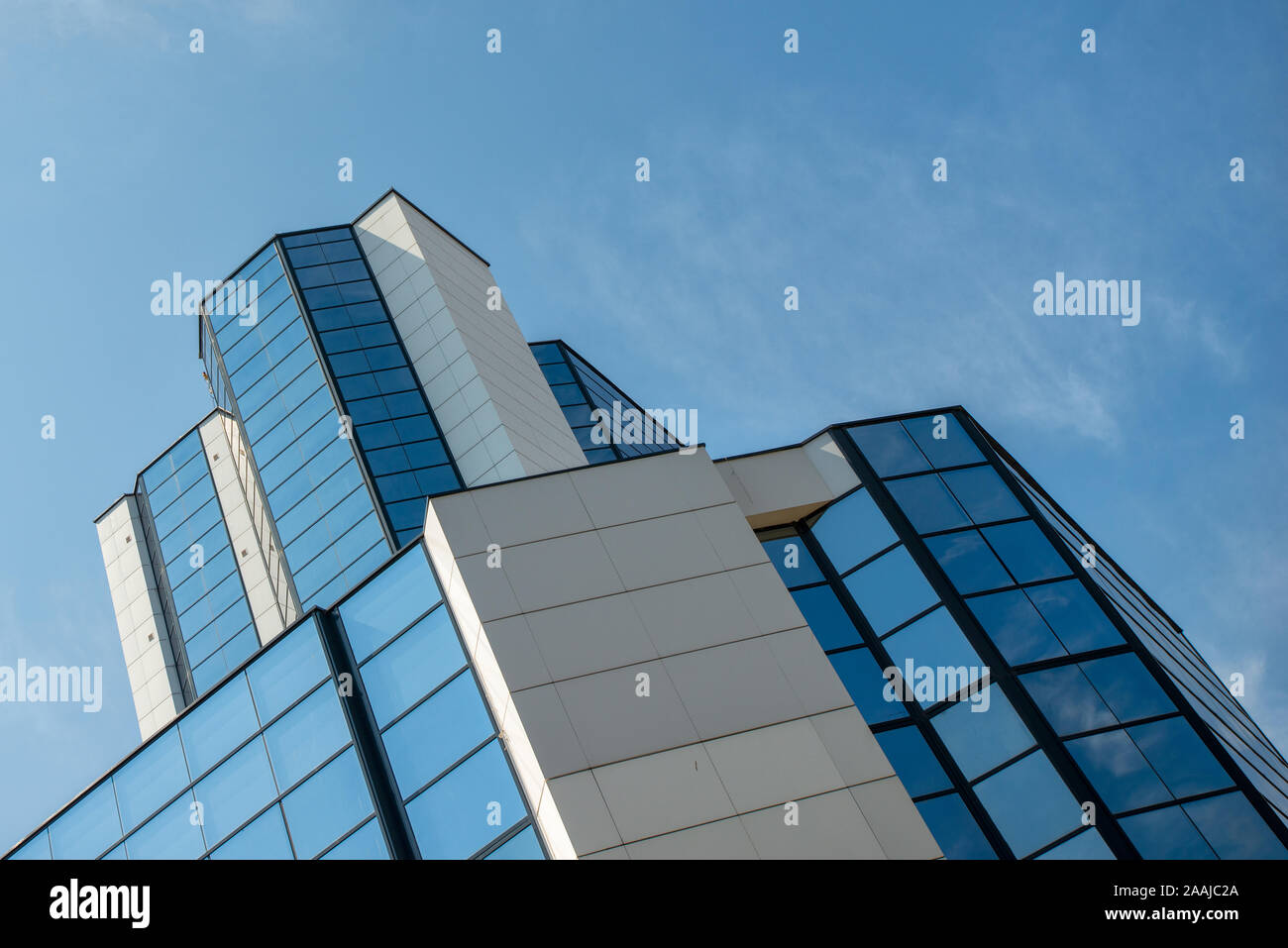 blue tower block at day light Stock Photo - Alamy
