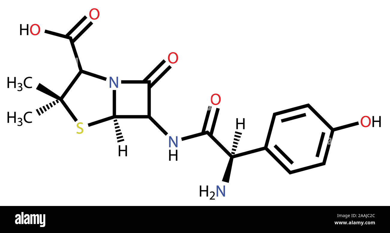 Amoxicillin structural formula Stock Photo - Alamy