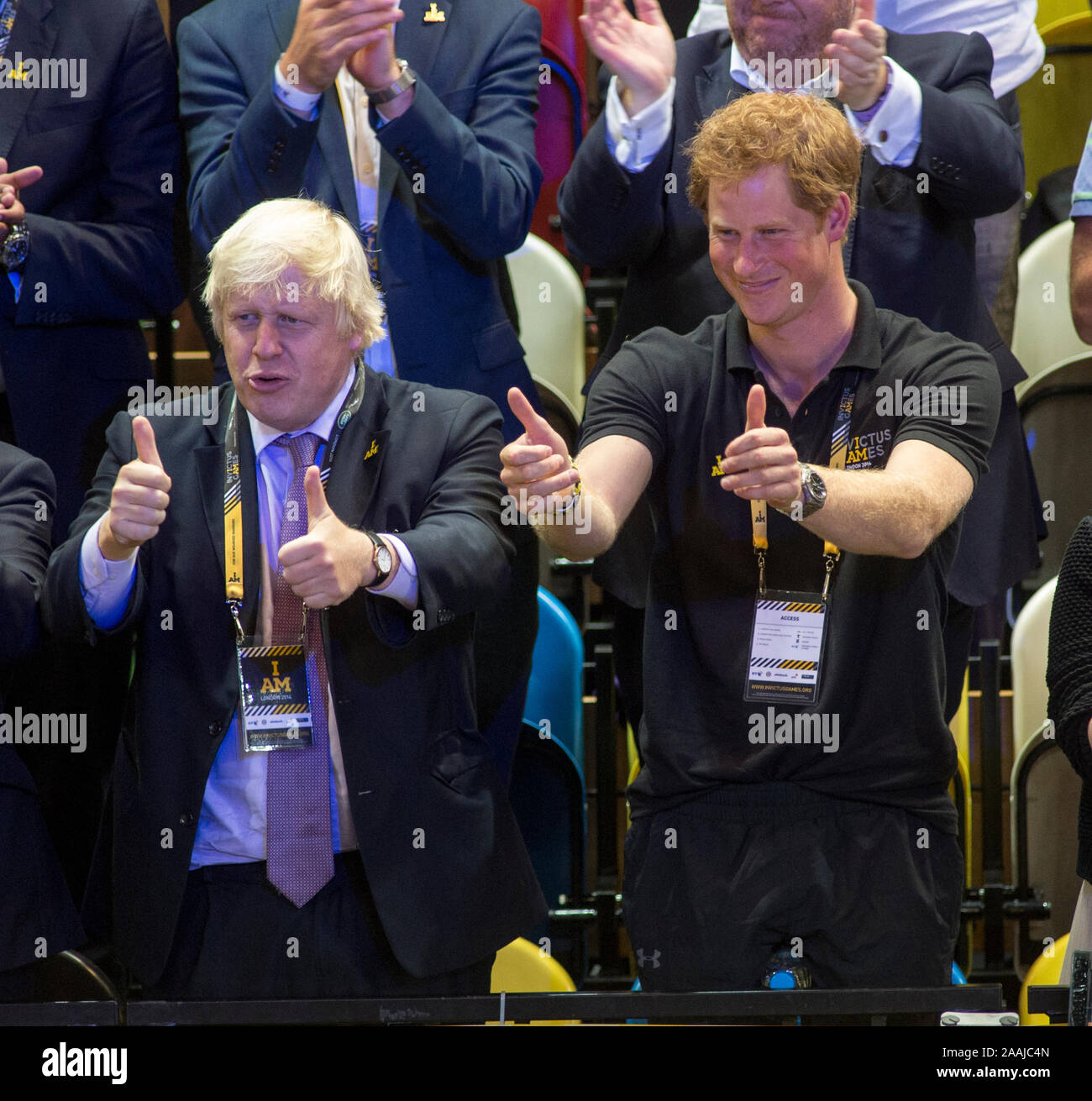 Prince Harry and Boris Johnson watching the wheelchair Rugby in the ...