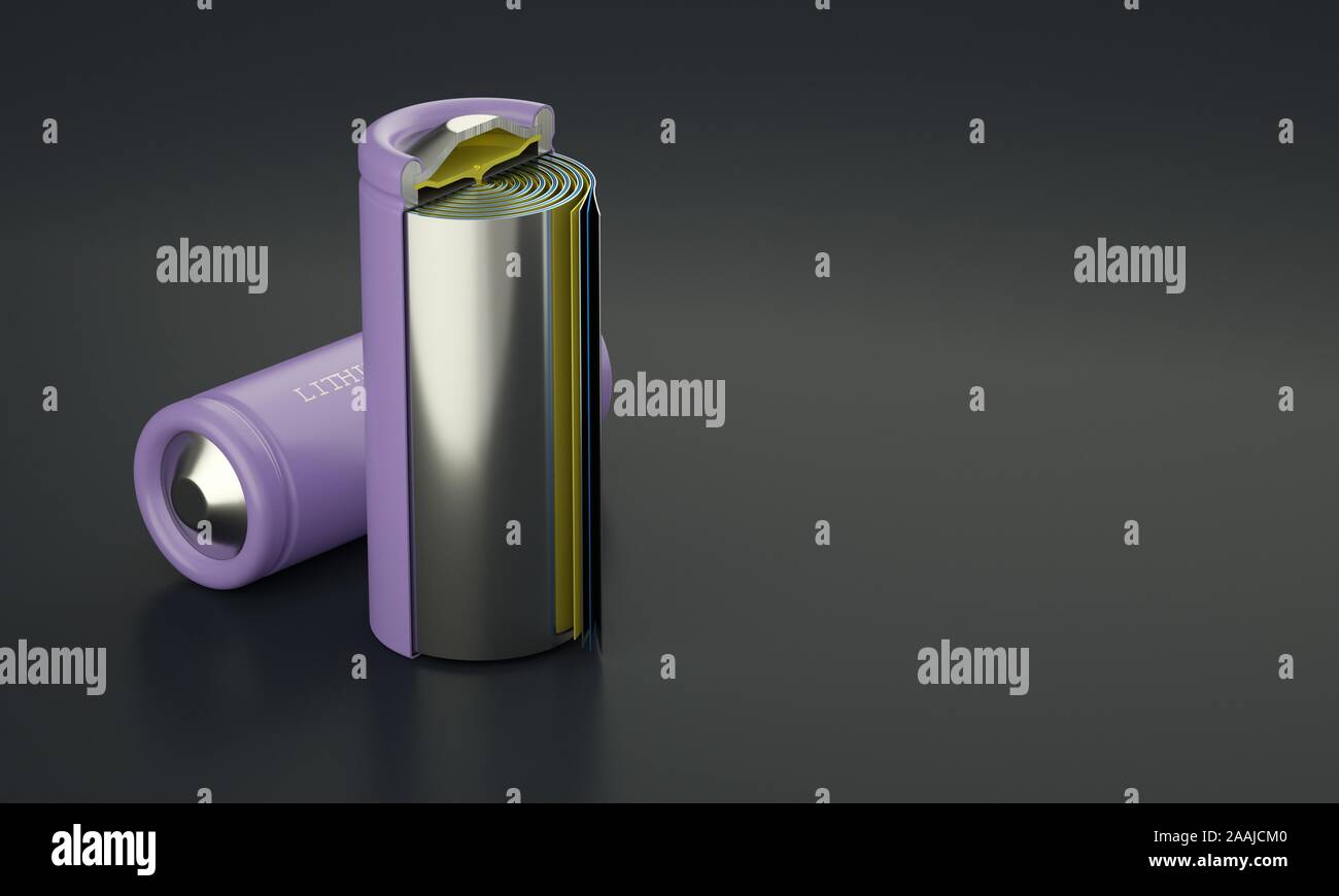 Lithium cells, technical details #2 Stock Photo - Alamy