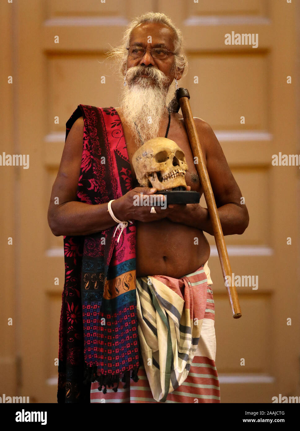 Wanniya Uruwarige, chief of the Sri Lankan jungle-dwelling Vedda tribe ...