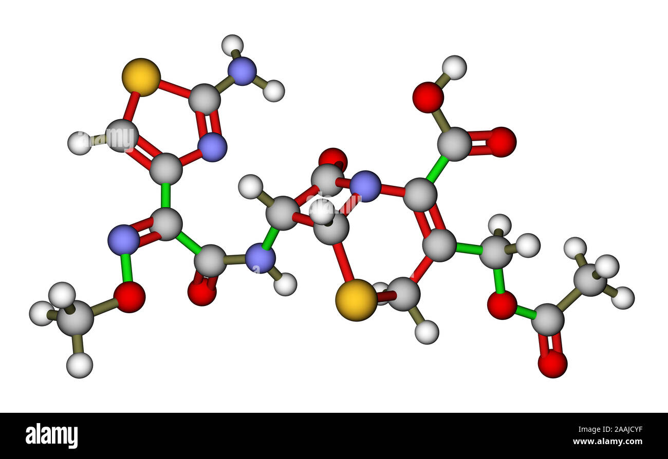 Cefotaxime, a cephalosporin antibiotic. Molecular structure Stock Photo ...