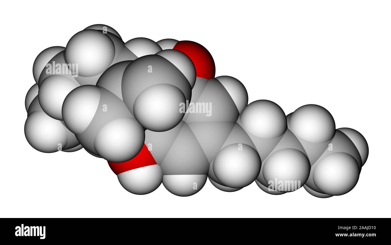 Cannabidiol space-filling molecular model Stock Photo - Alamy