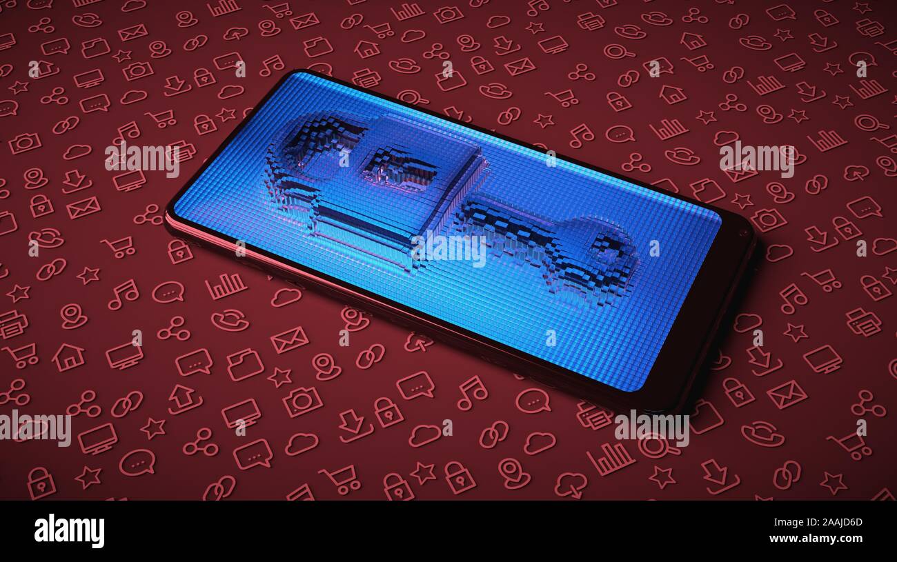 3d android key lock secure hi-res stock photography and images - Alamy