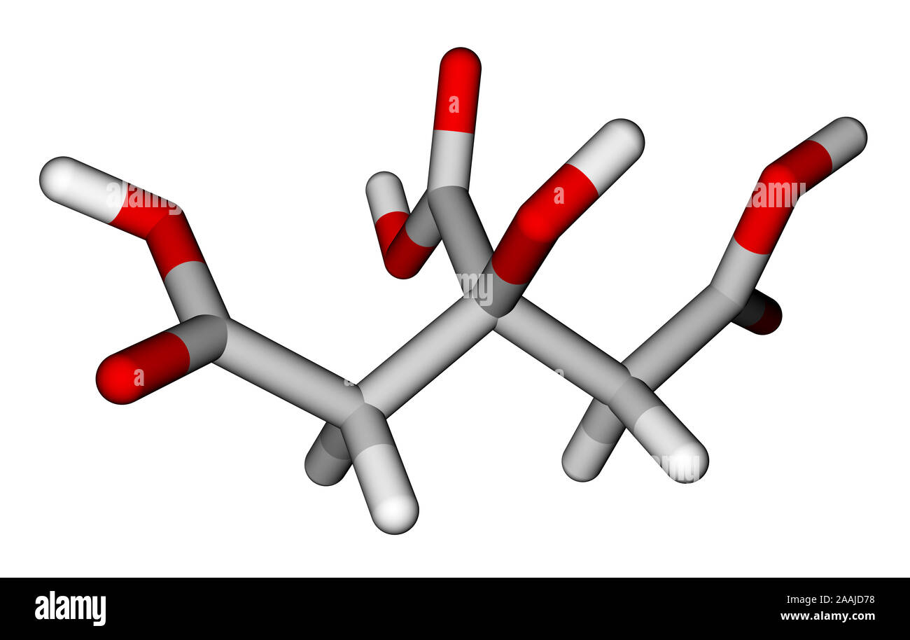 Citric acid (food additive E330) 3D molecular model Stock Photo - Alamy