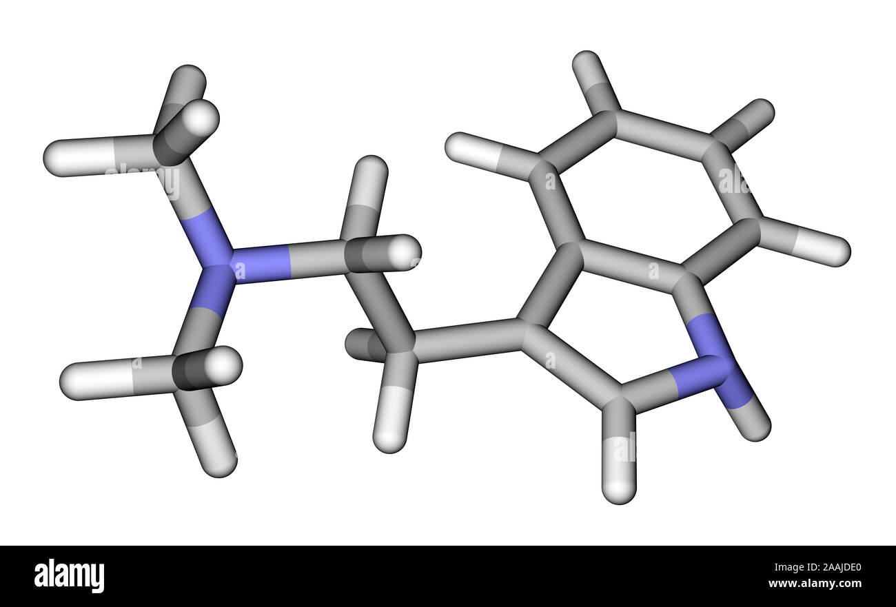 Dimethyltryptamine sticks molecular model Stock Photo - Alamy