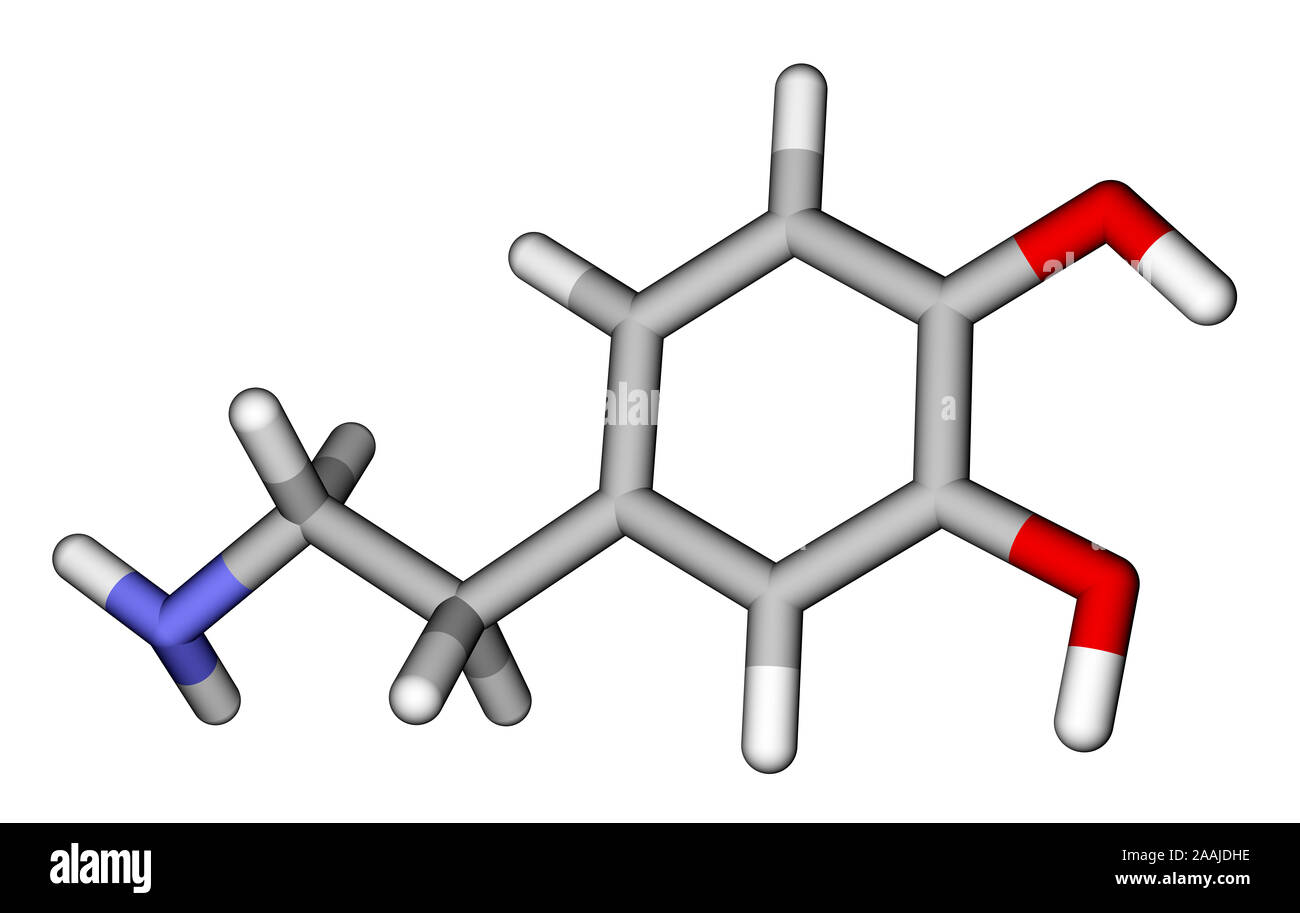 Chemical formula structure dopamine Cut Out Stock Images & Pictures - Alamy