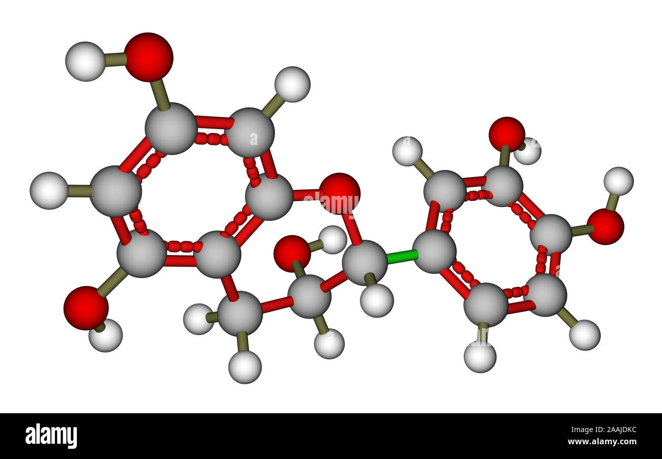 Epicatechin molecular model Stock Photo - Alamy