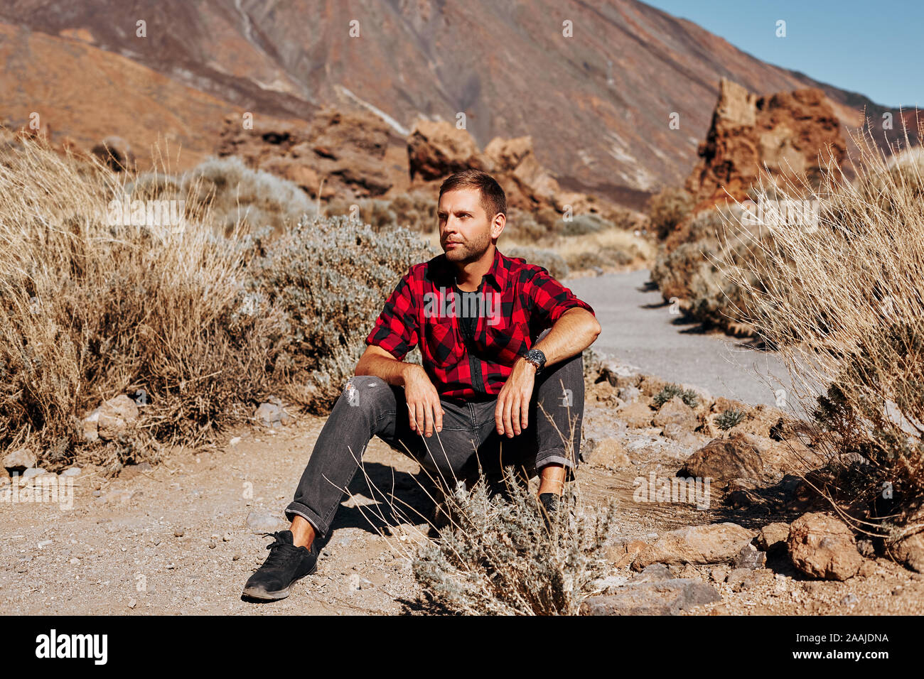 Male model posing outdoor hi-res stock photography and images - Alamy