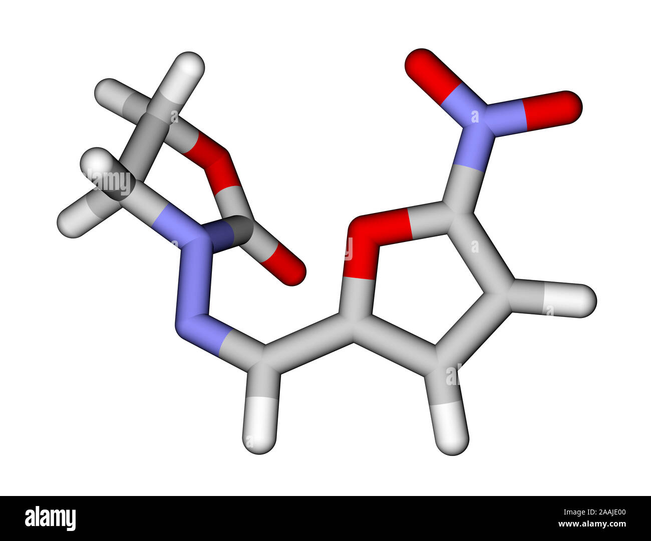 Antibacterial furazolidone sticks molecular model Stock Photo - Alamy