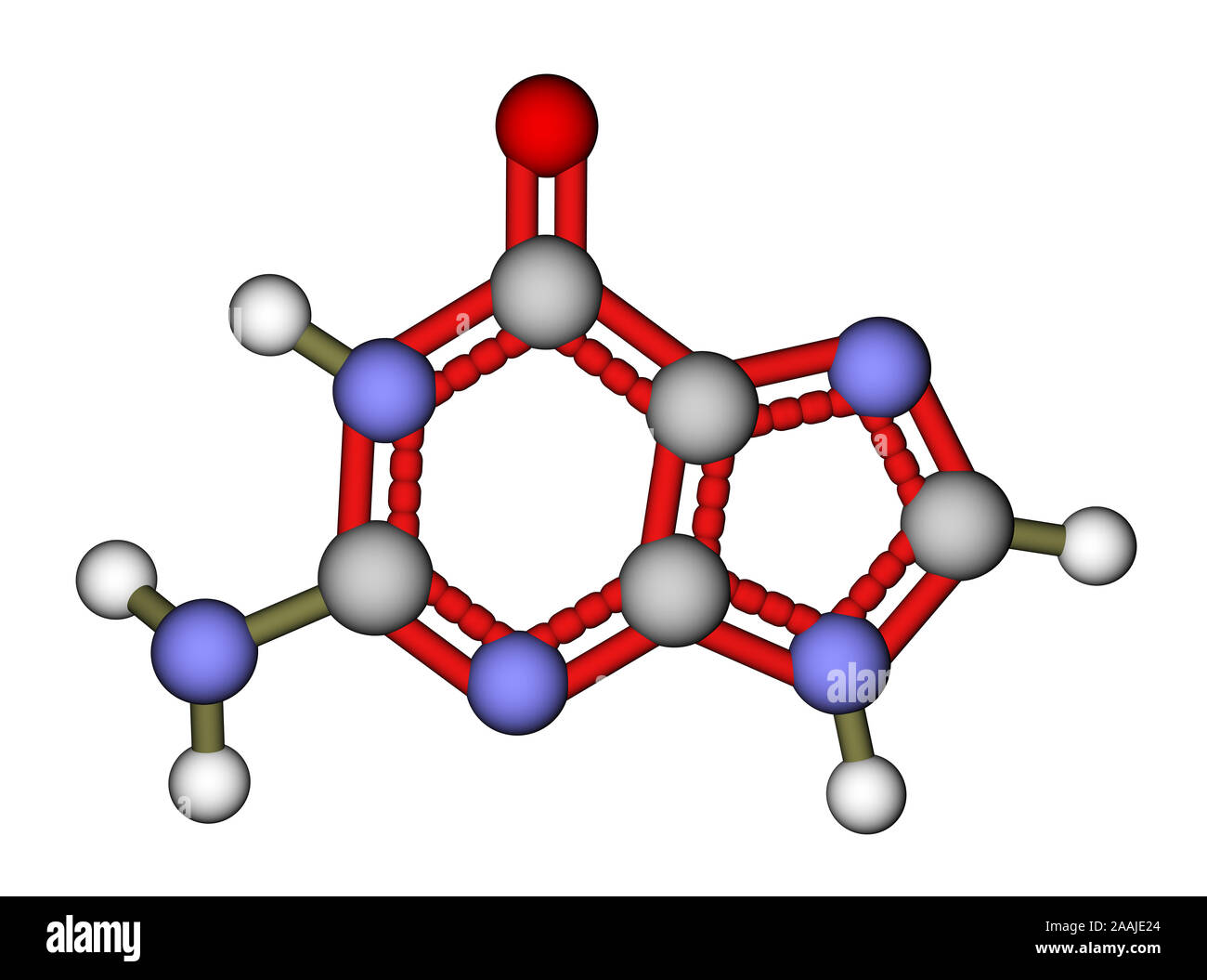 Nucleobase guanine molecular structure Stock Photo - Alamy