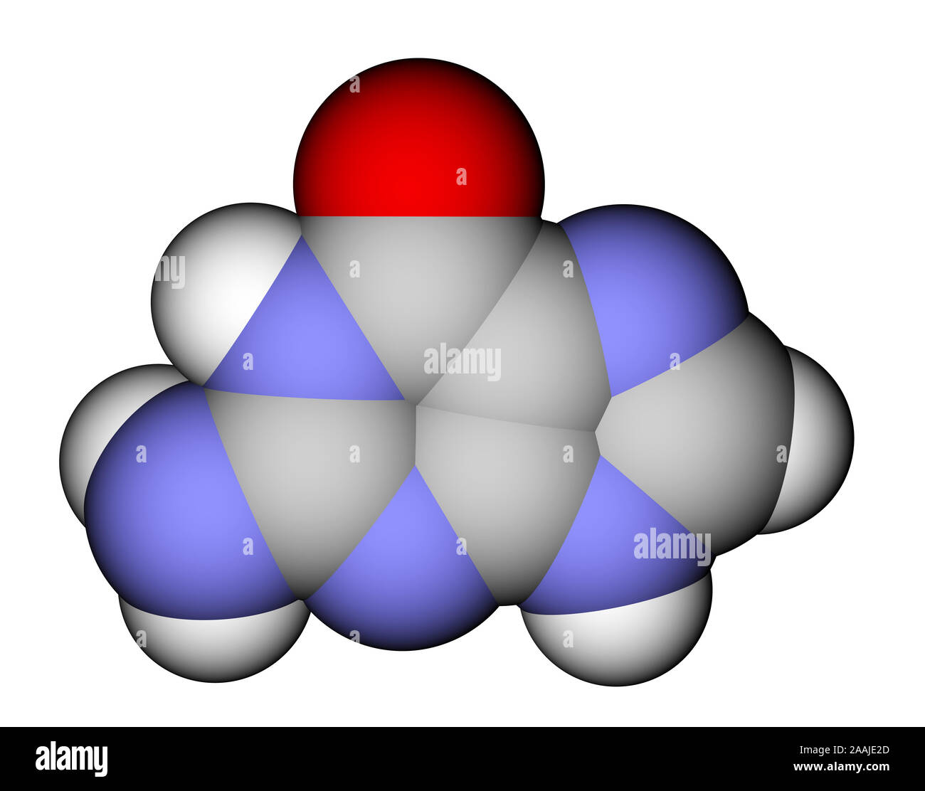 Nucleobase guanine space-filling molecular model Stock Photo - Alamy