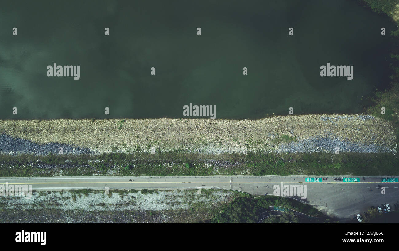 Aerial view road near dam hi-res stock photography and images - Alamy