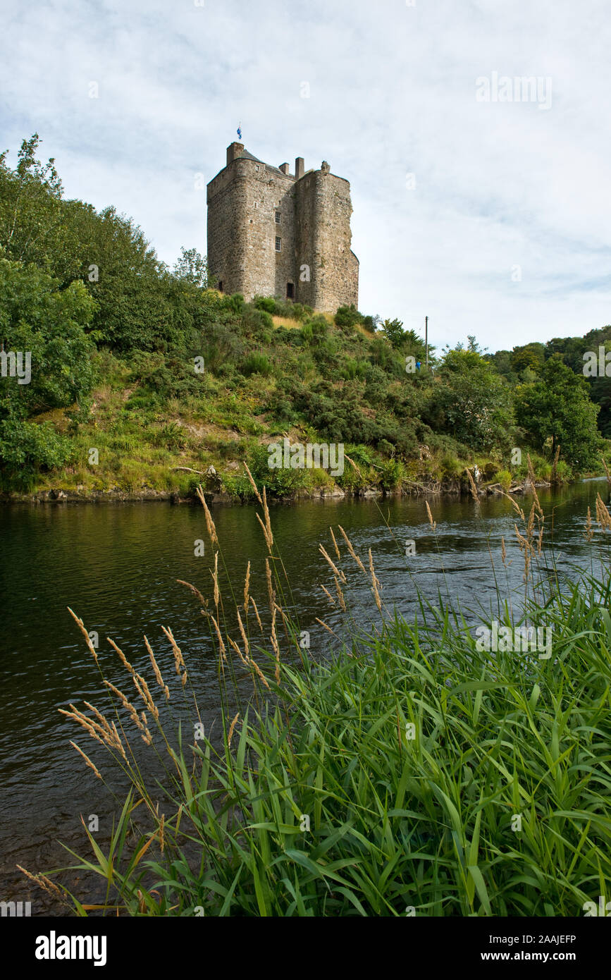 Neidpath Castle. Tower house located high on spur overlooking ...