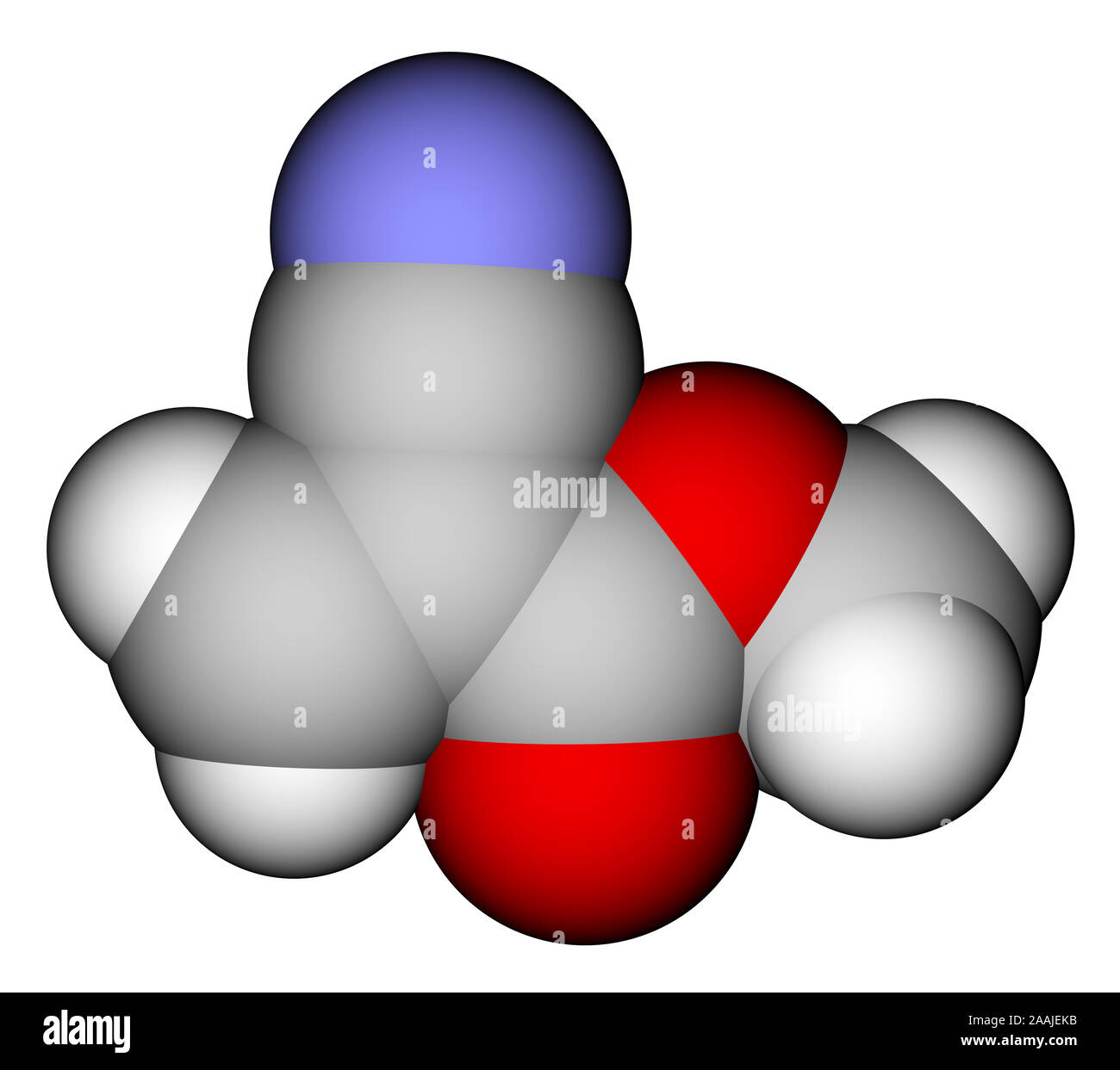 Methyl cyanoacrylate, an instant glue. 3D molecular structure Stock ...