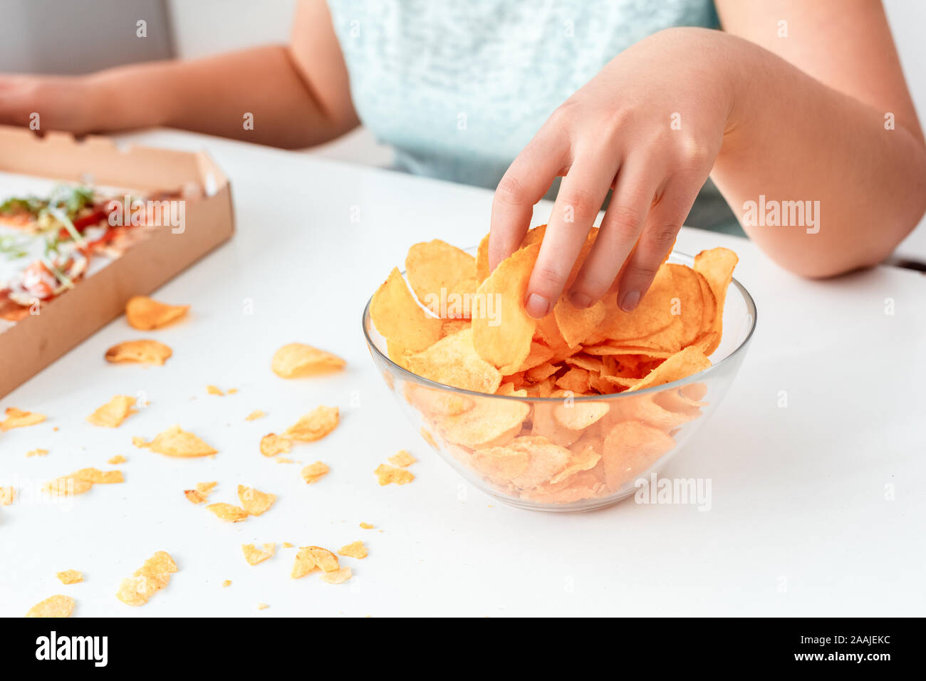 Binge Eating Obese Woman High Resolution Stock Photography and Images ...