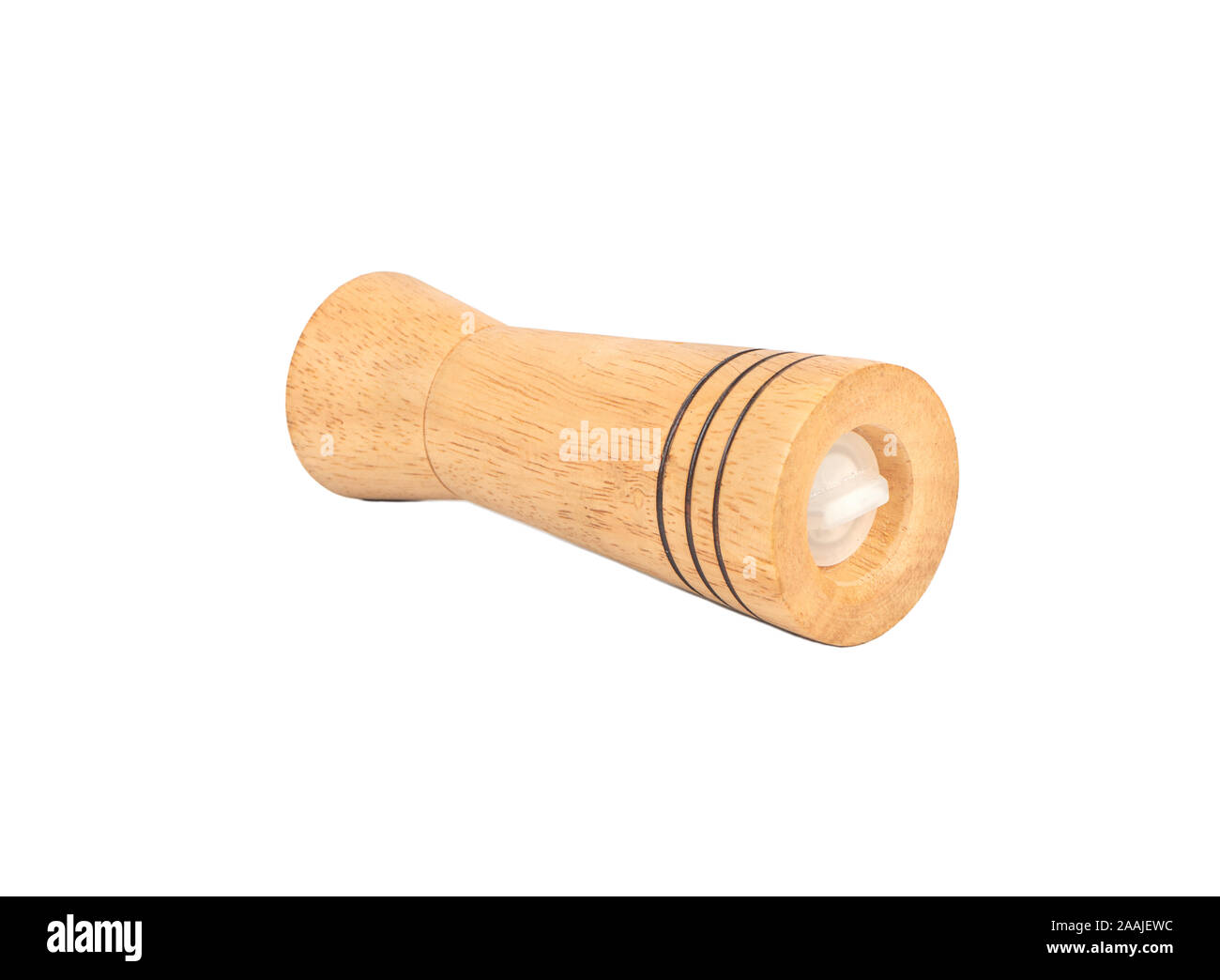 Wooden salt shaker isolated on white background Stock Photo - Alamy