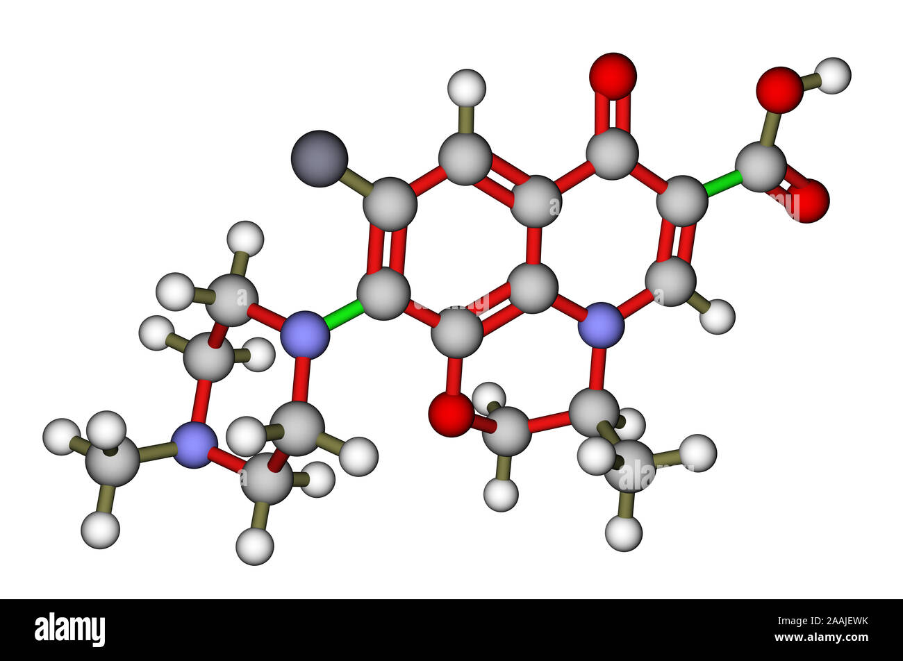 Antibiotic ofloxacin molecular structure Stock Photo - Alamy