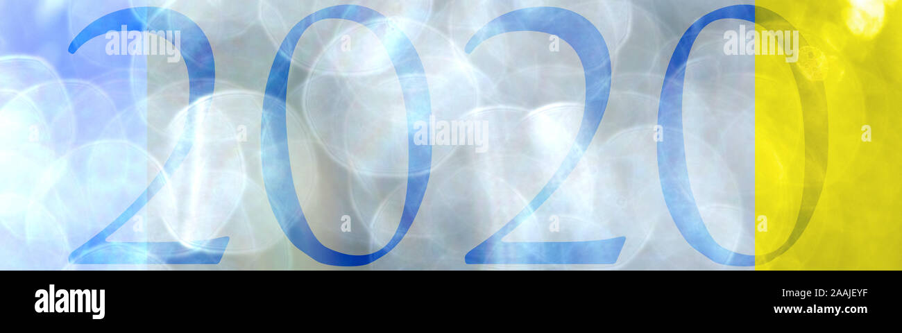 "Welcome 2020" banner with soft colors and graphic elements. Glowing ...