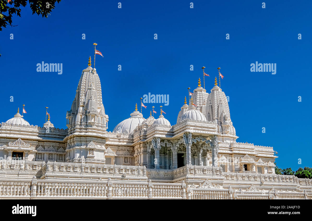 White Stone Hindu Mandir Stock Photo - Alamy