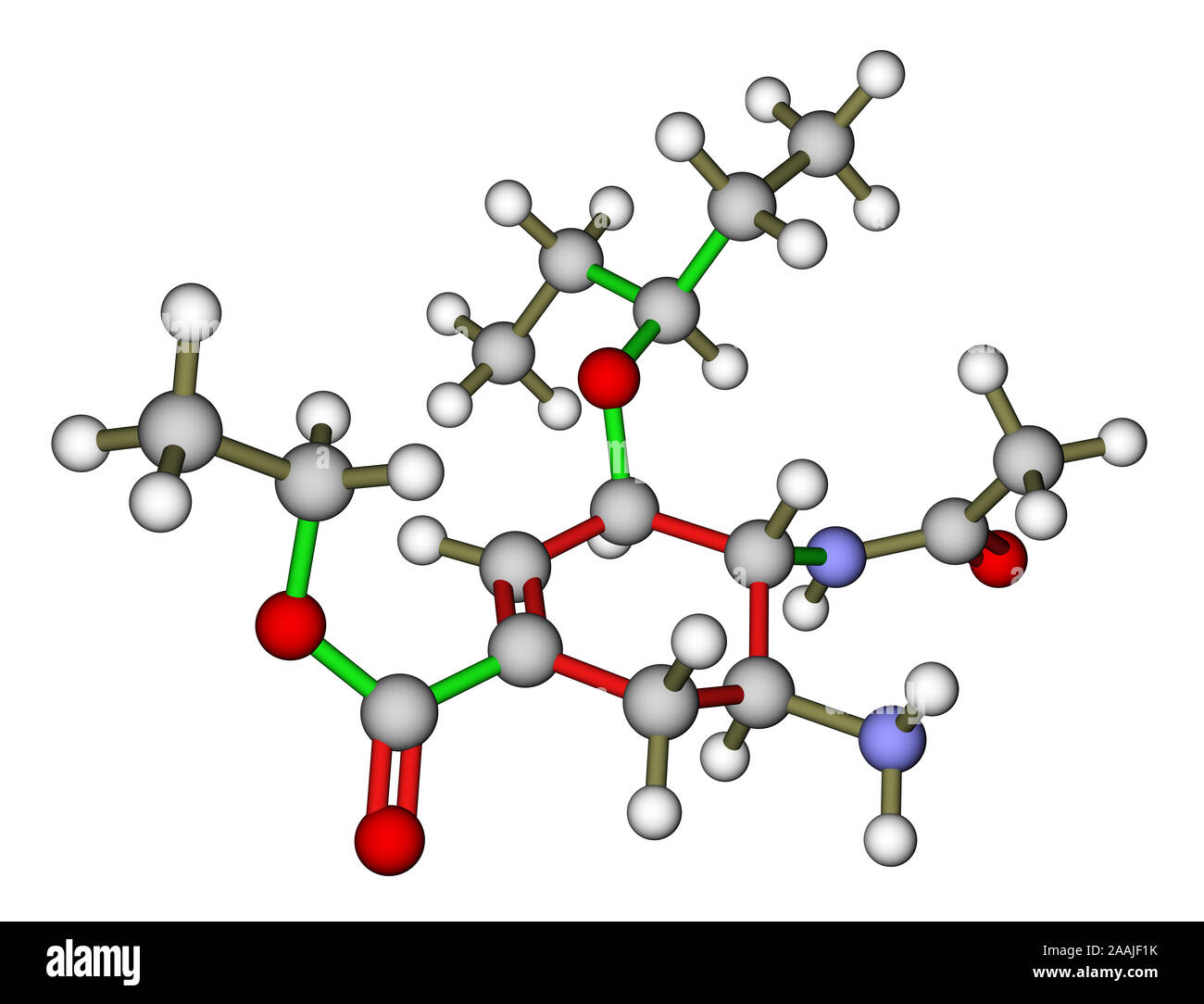Oseltamivir (antiviral drug Tamiflu) molecular structure Stock Photo ...