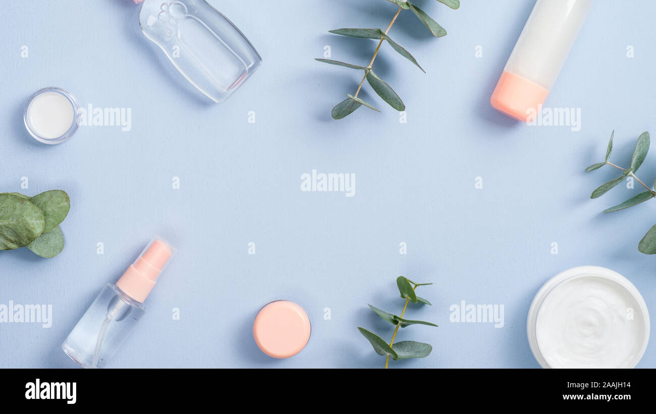 Natural organic beauty product concept. Frame of organic cosmetic ...