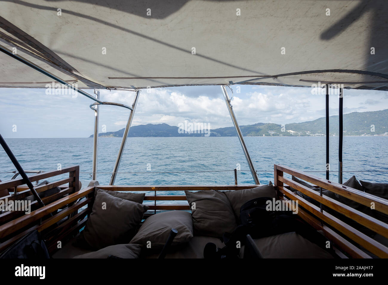 sea view looking out from inside big boat Stock Photo - Alamy
