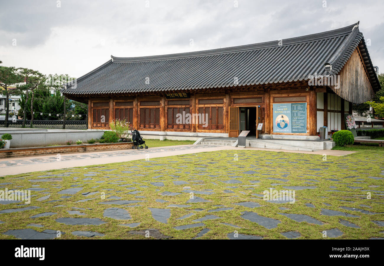 Jeonju Korea , 6 October 2019 : Eojin Royal portrait Museum building ...
