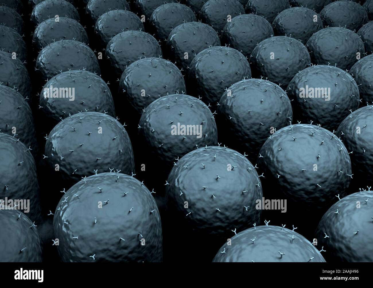 field of cells, field of cells with receptors Stock Photo - Alamy