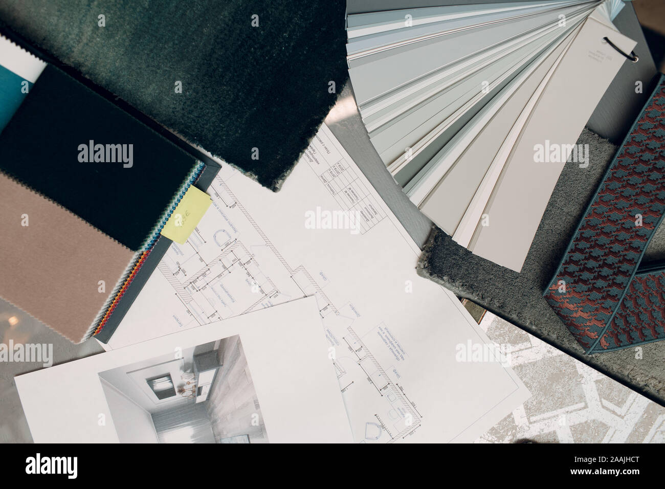 Interior design concept. Designer and project Stock Photo - Alamy