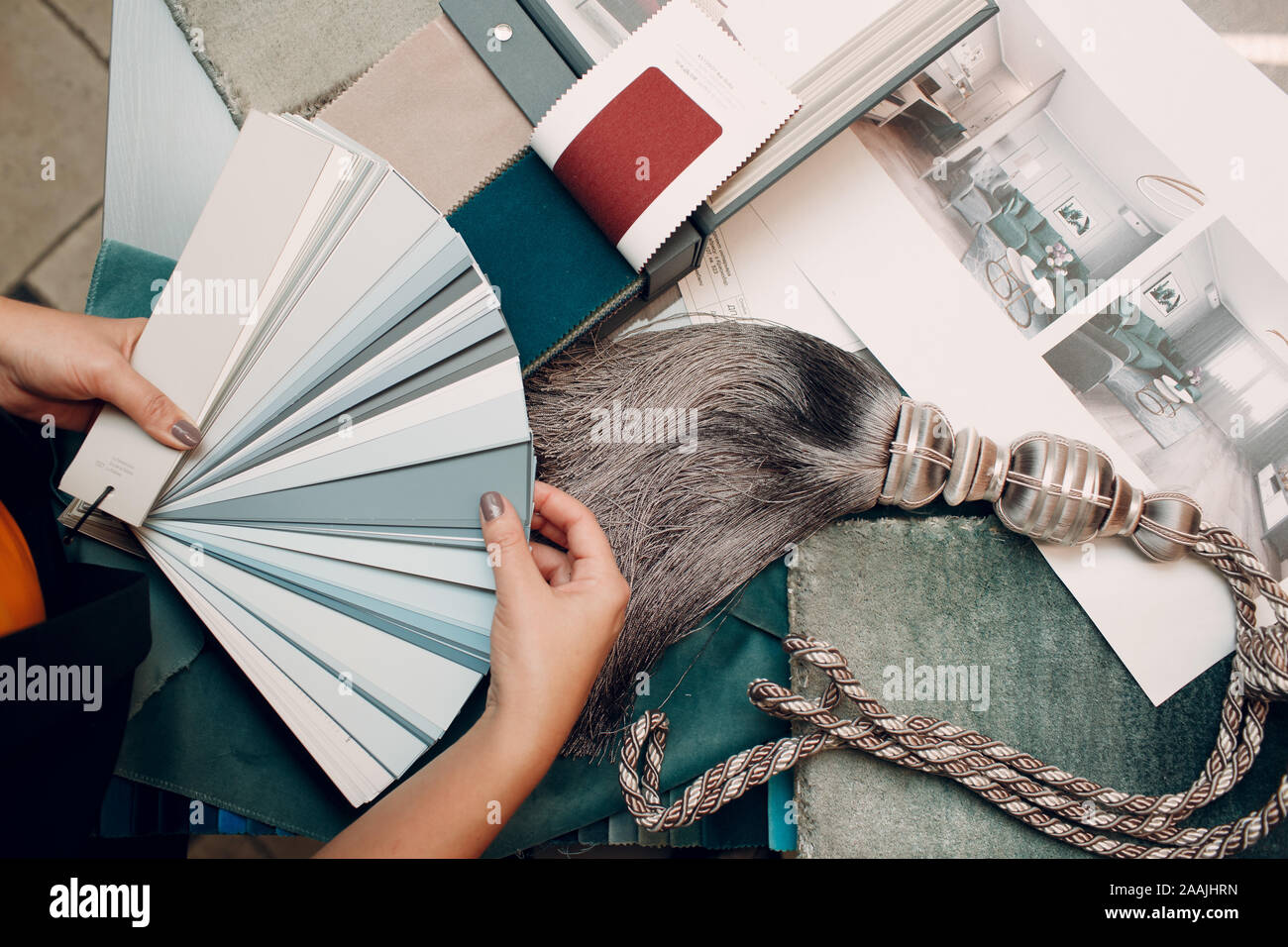 Interior design concept. Designer and project Stock Photo - Alamy