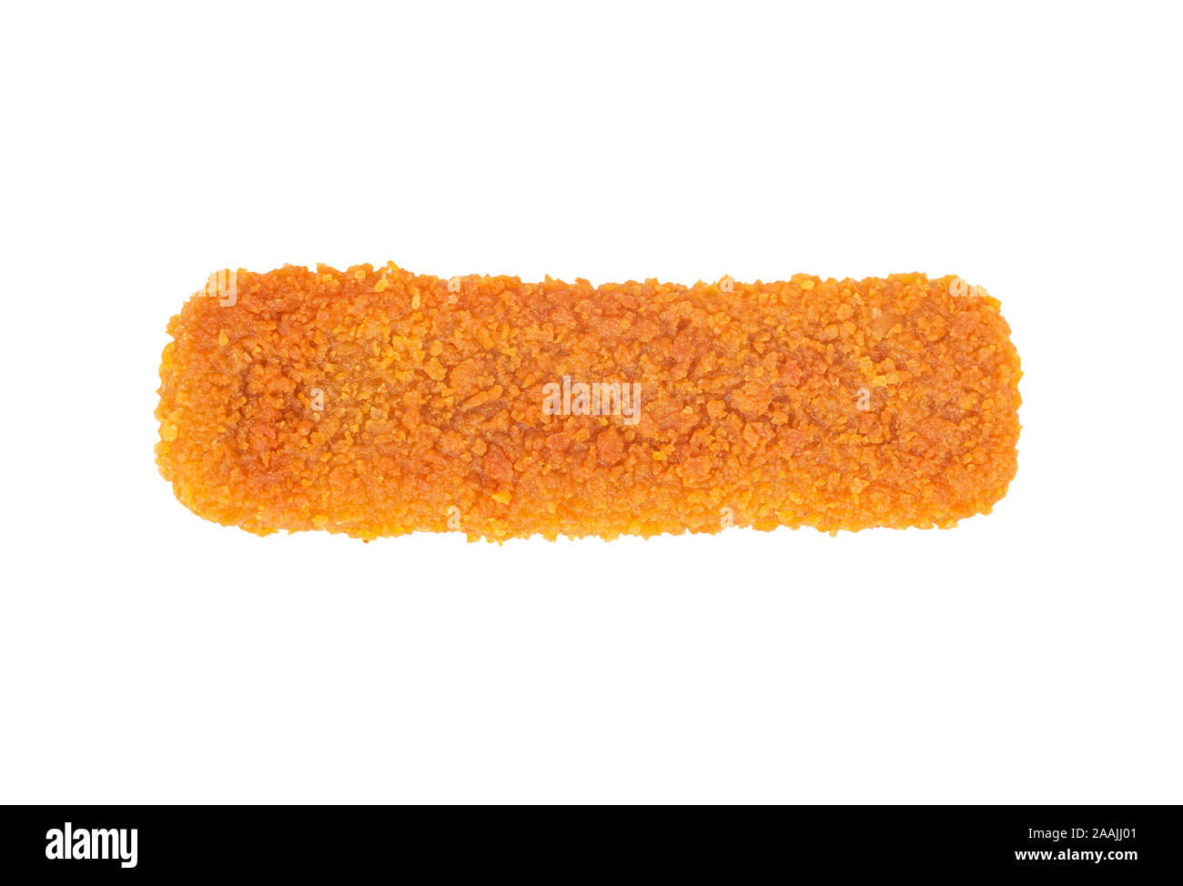 Fish stick in batter isolated on white background, top view Stock Photo ...