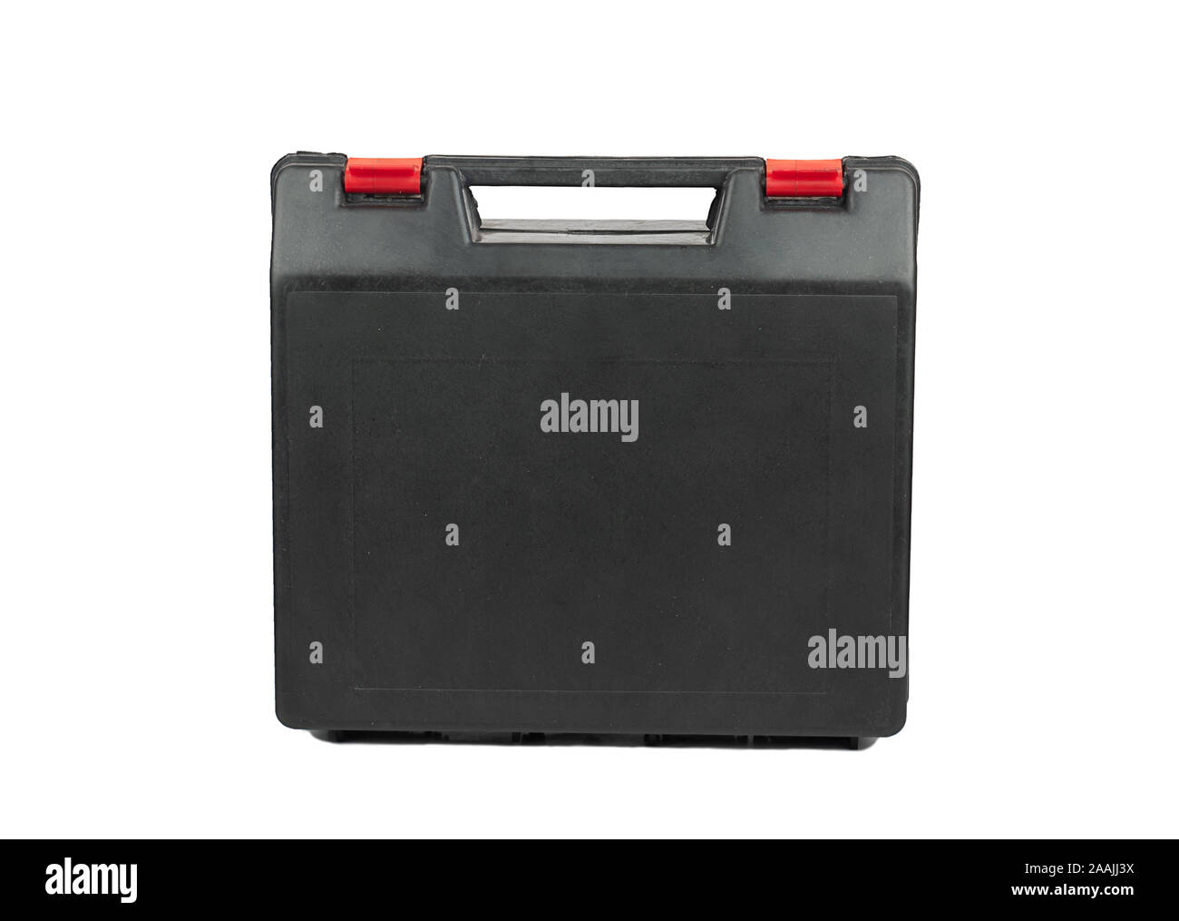 Black plastic tool box isolated on white background Stock Photo - Alamy