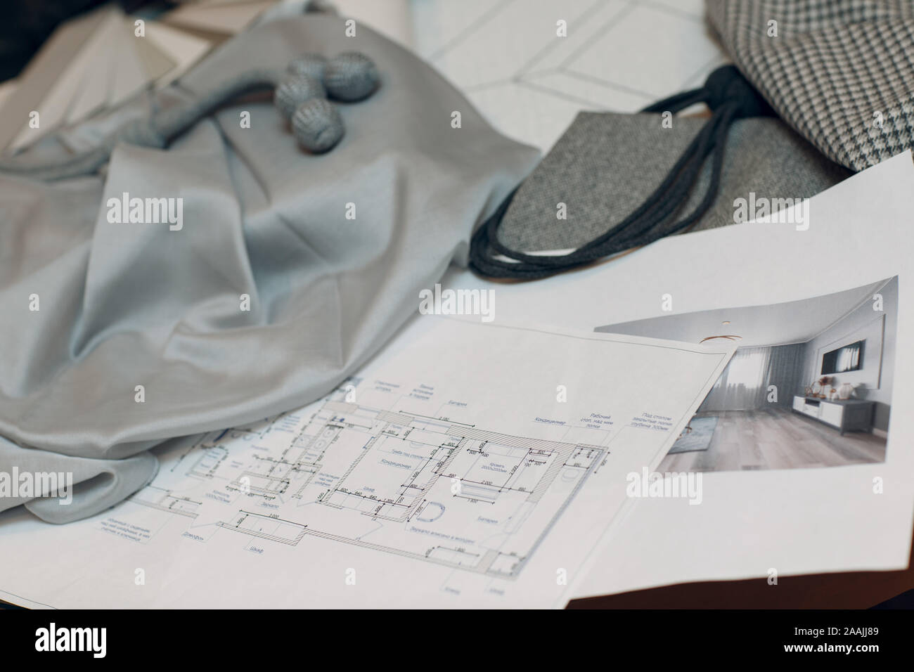 Interior design concept. Designer and project Stock Photo - Alamy