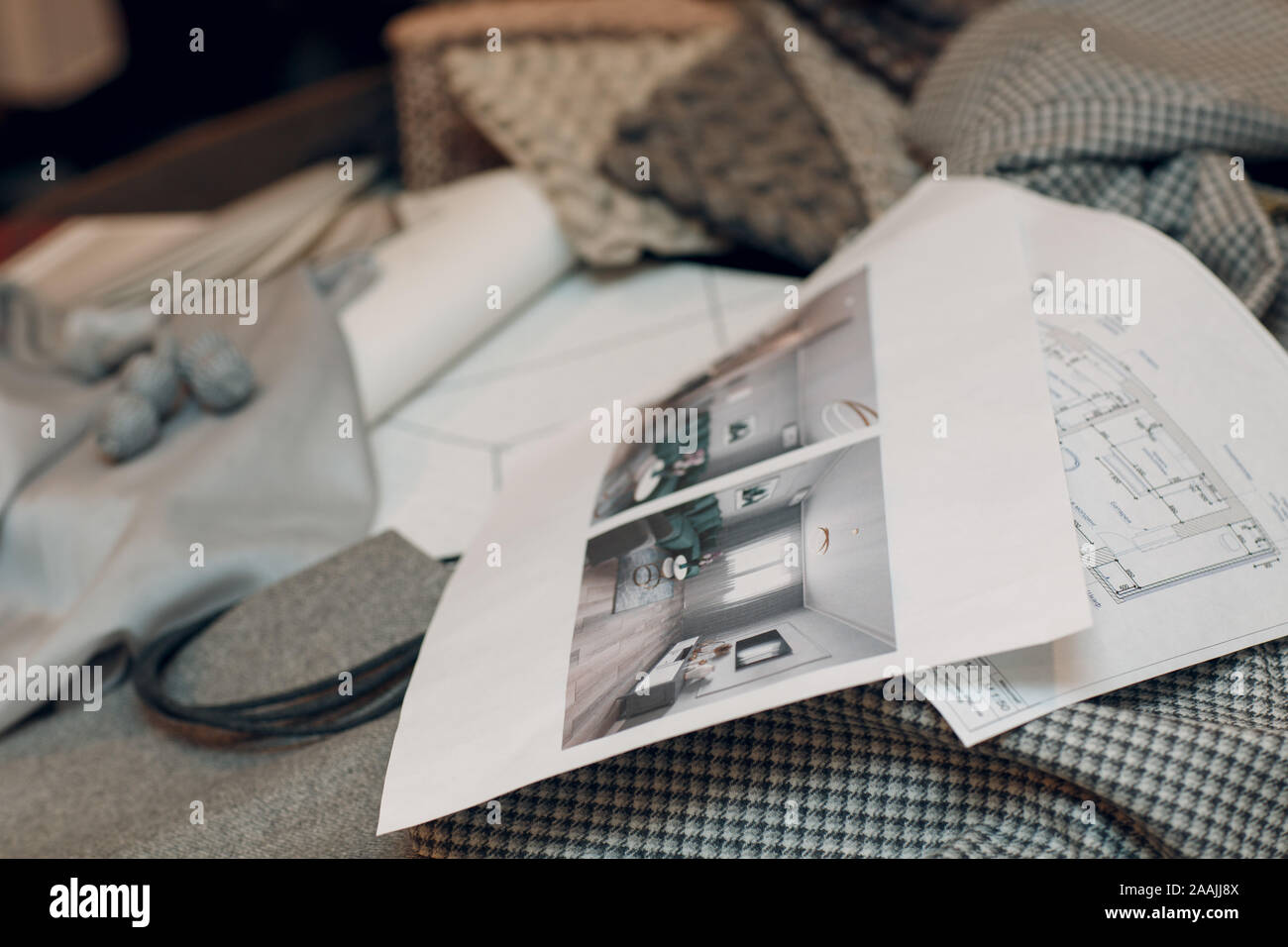 Interior design concept. Designer and project Stock Photo - Alamy