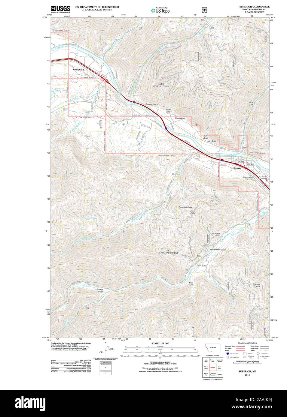 Map of superior montana hi-res stock photography and images - Alamy