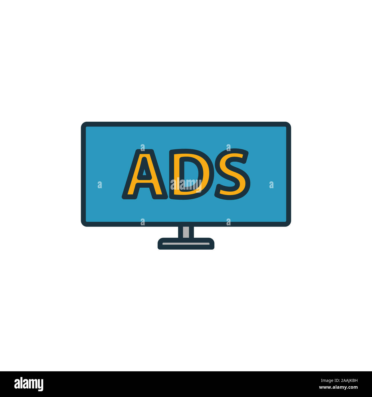 Tv Advertising icon. Outline filled creative elemet from advertising ...