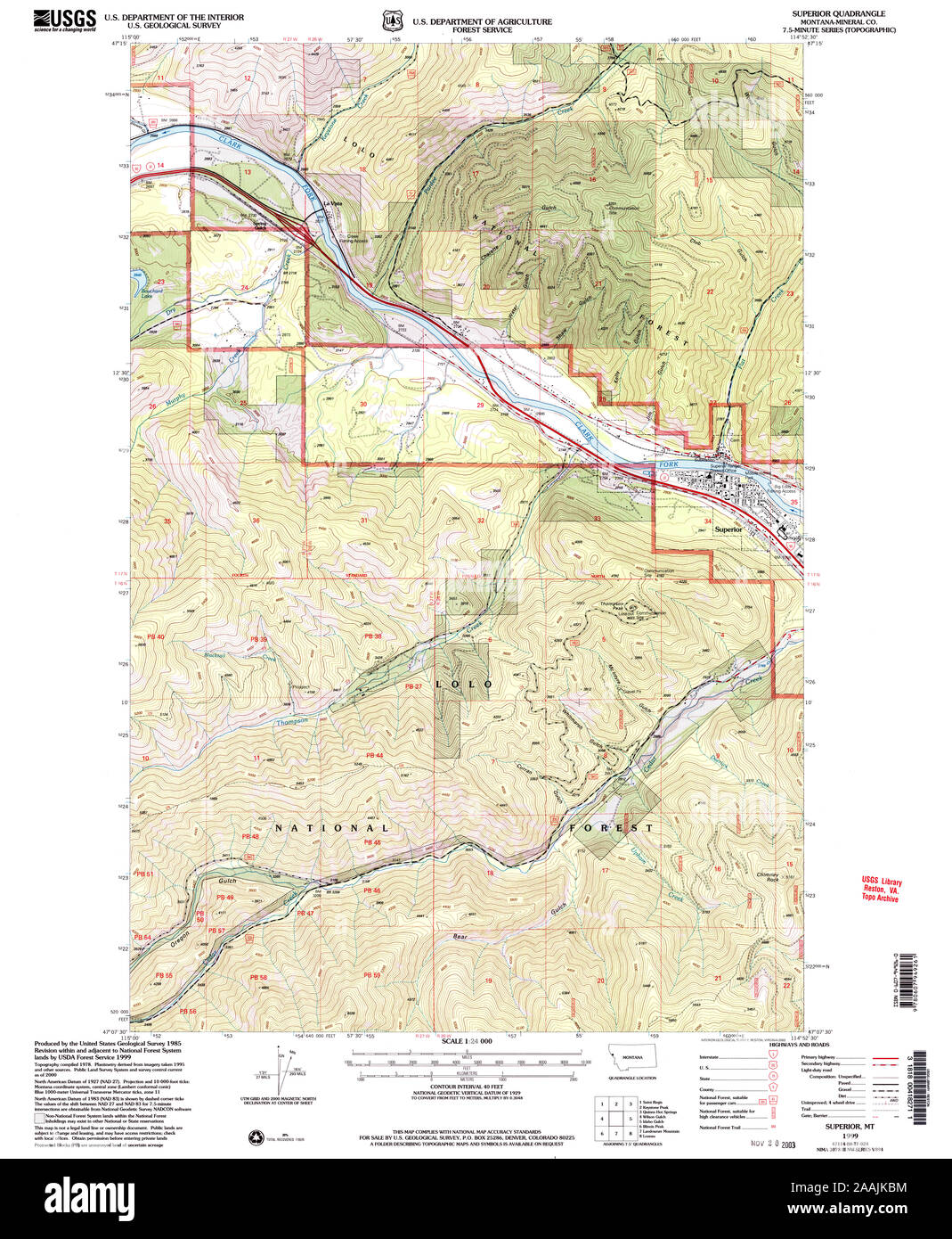 Map of superior montana hi-res stock photography and images - Alamy