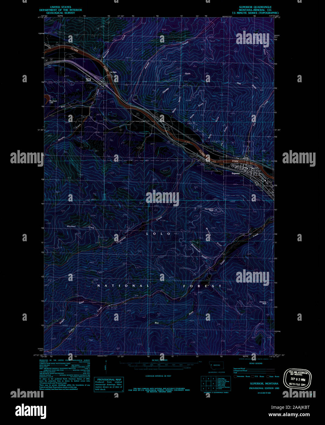 Map of superior montana hi-res stock photography and images - Alamy