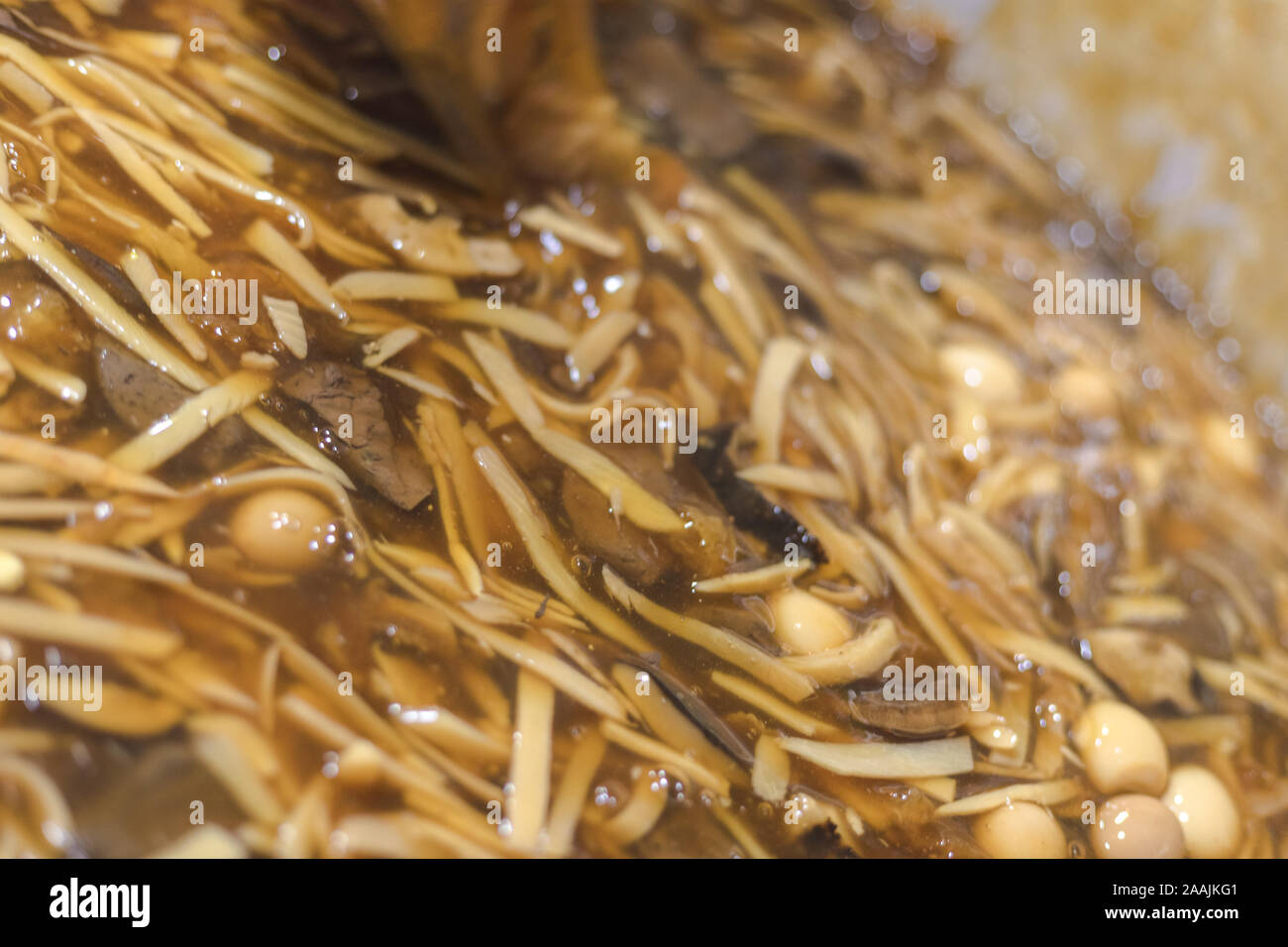 fish maw soup in thai modern style, main ingrediente is bamboo shoot ...