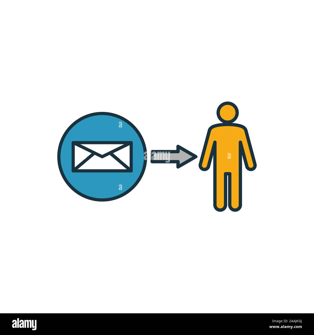 Direct Message icon. Outline filled creative elemet from advertising ...