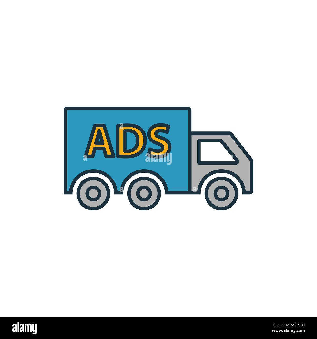 Advertising On Trasport icon. Outline filled creative elemet from ...