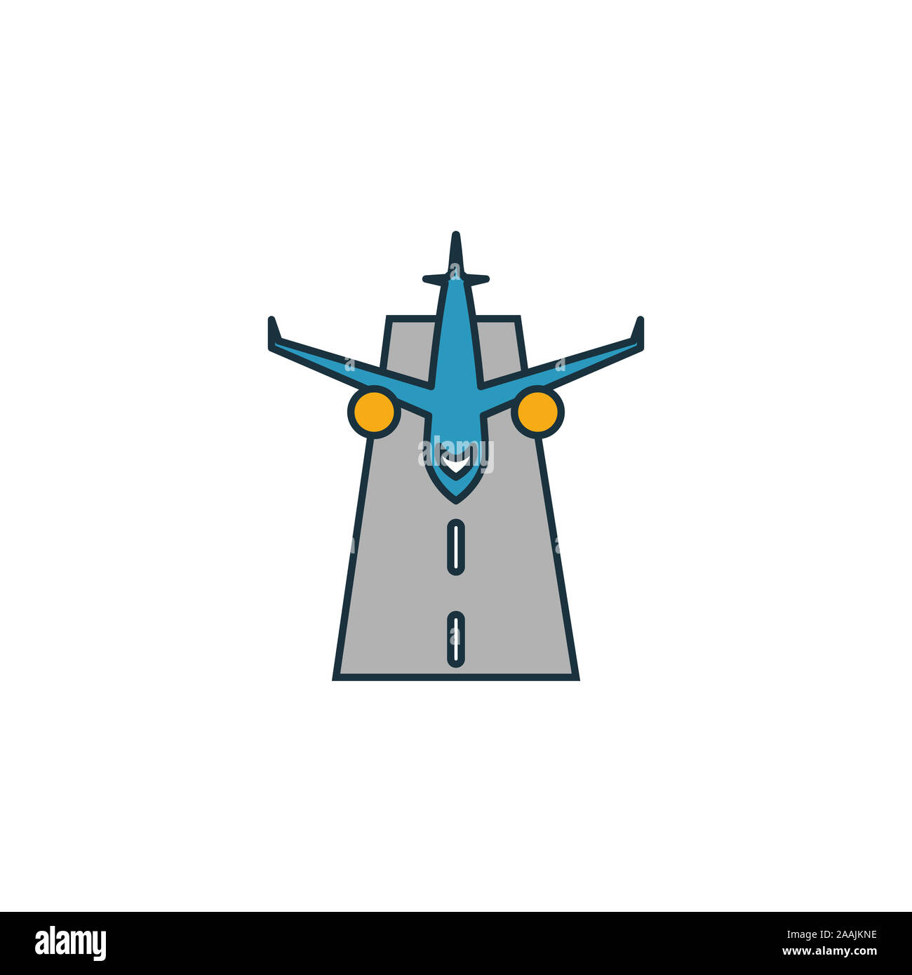 Runway icon. Outline filled creative elemet from airport icons ...